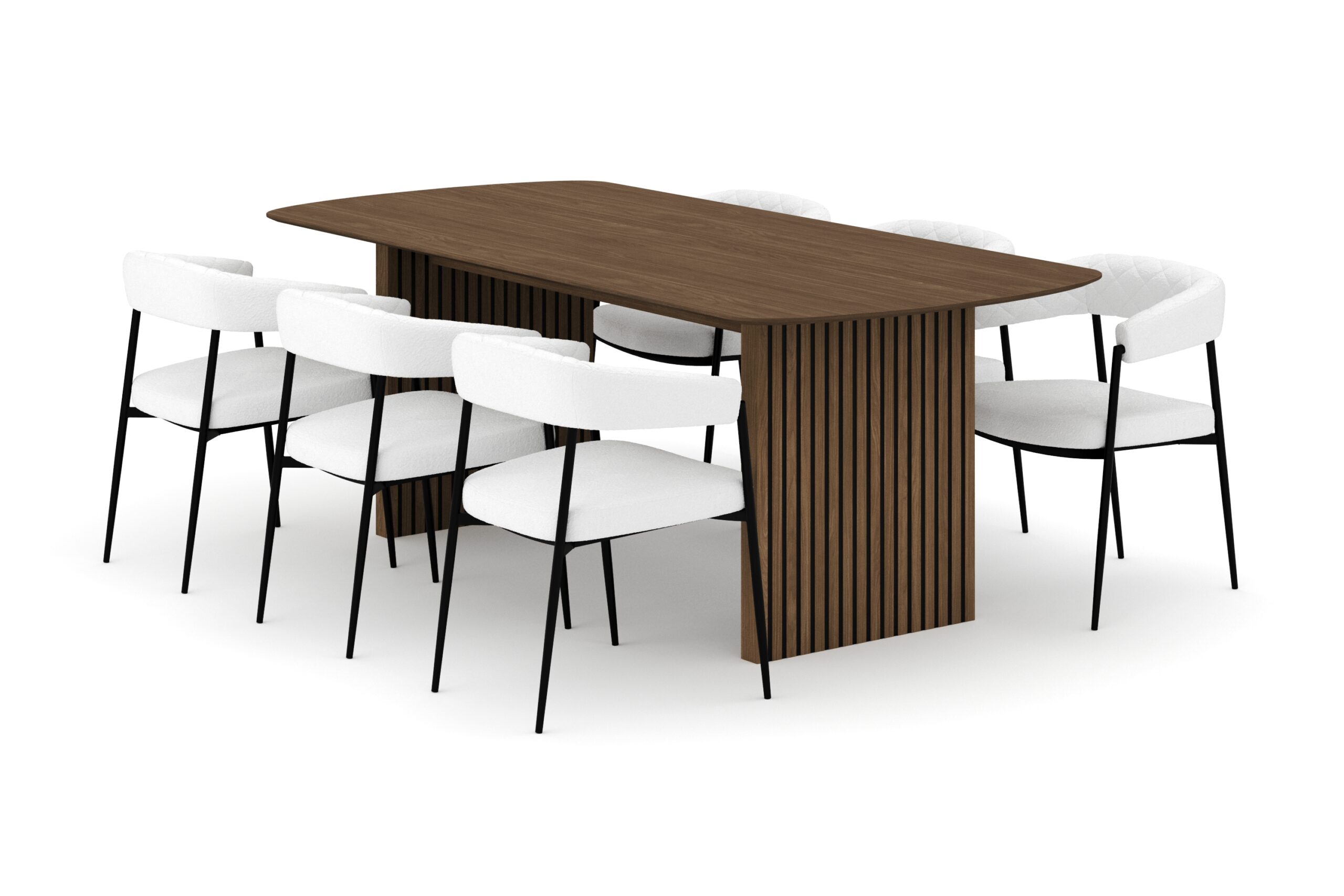 Richeto Spisebord 210 cm med 6 Velma Spisestole - Røget eg / Hvid ...